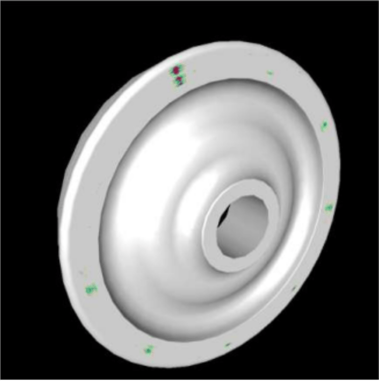 3D Visualization of Defects in Railroad Wheels